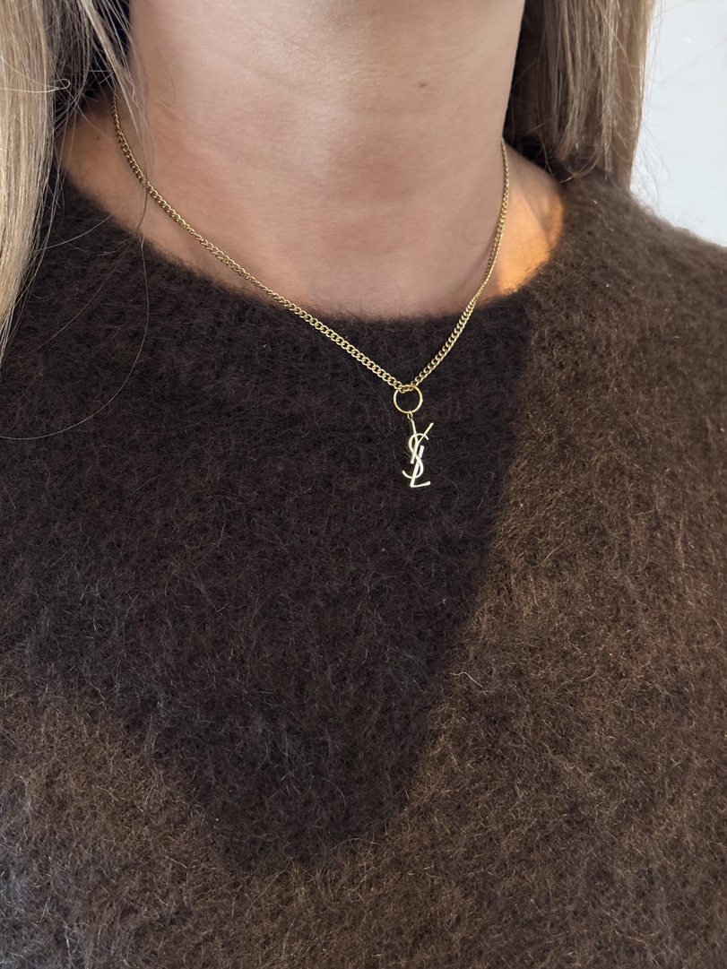 Reworked Saint Laurent YSL Charm Necklace - Get Your Designer Bag